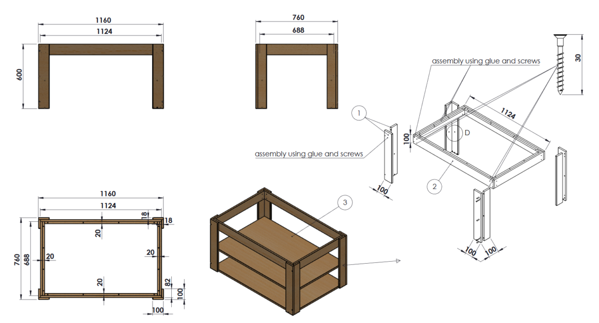 DIY Lego Table – Design Plan #1 – Table Top Bricks